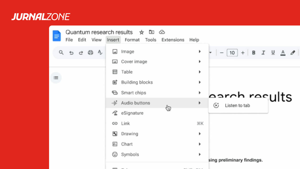 Google Luncurkan Fitur Audio Berbasis Gemini di Google Docs