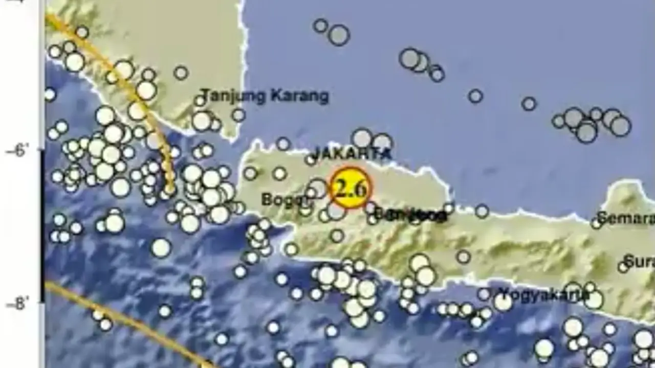 (Baru Saja) BMKG Catat Gempa M 2.6 Guncang Kabupaten Bekasi