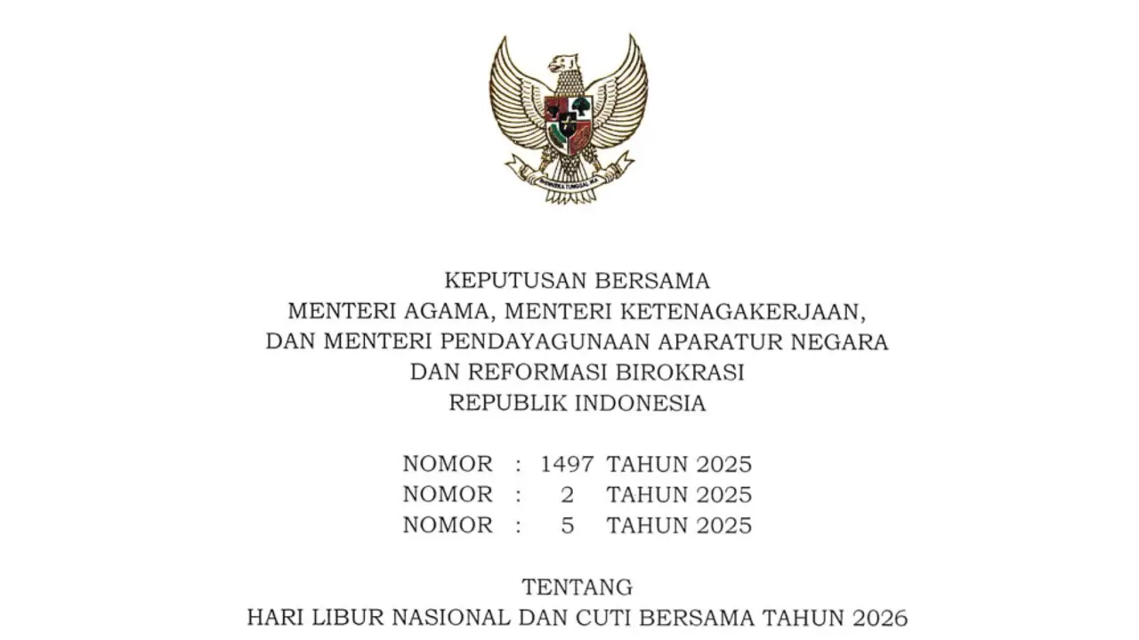 (PDF) SKB 3 Menteri Libur Nasional dan Cuti Bersama 2026