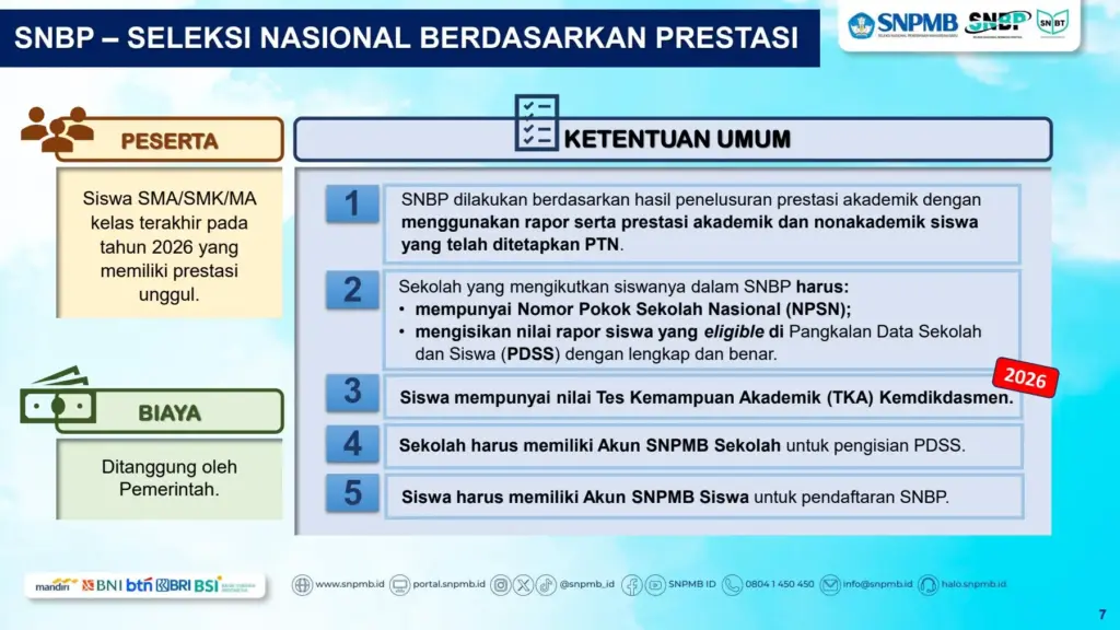 SNBP 2026: Syarat, Jadwal dan Aturan Baru Wajibkan Nilai TKA