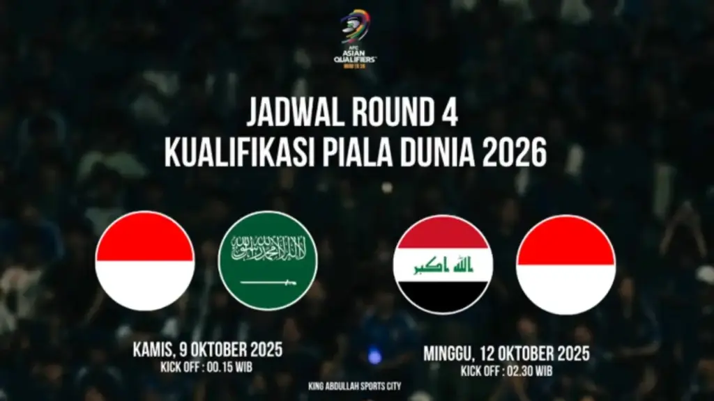 Jadwal Live Timnas Indonesia di Round 4 Lawan Arab Saudi dan Irak
