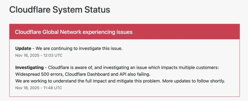 Cloudflare Down Hari Ini, Banyak Website Tidak Bisa Diakses